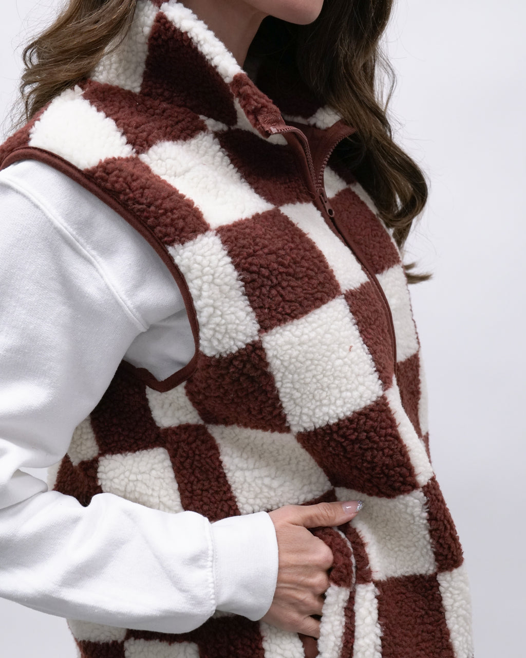 Checkered Sherpa Vest – shop samantha busch
